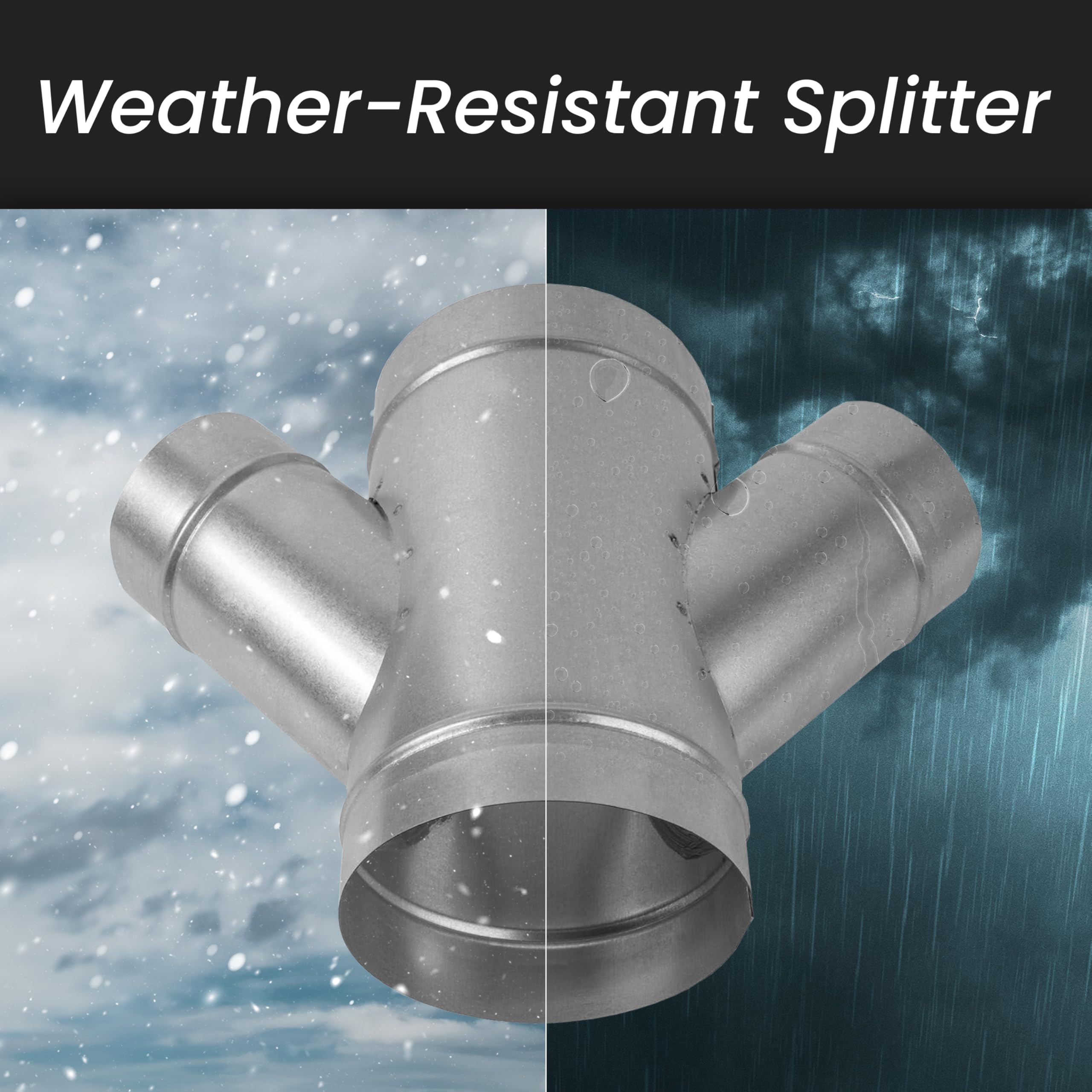 Snapklik.com : 4" Inch W-Shape Ducting Splitter - 45 Degree Galvanized ...