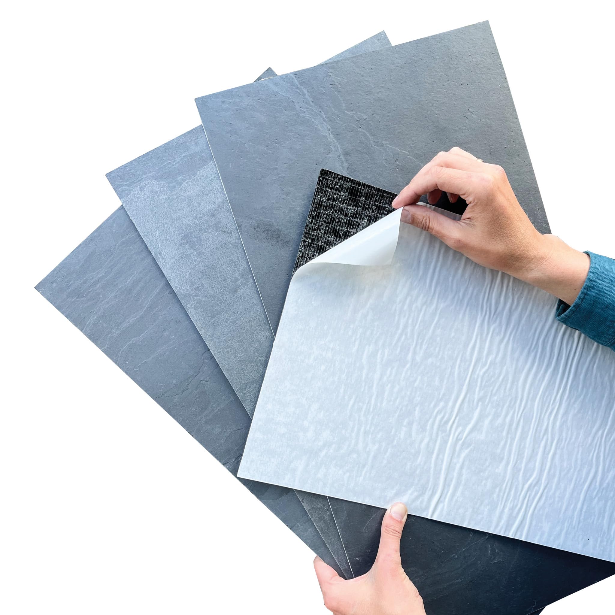Slate-Lite Stick & Go Stone Veneer Tiles, 11.81 x 23.62 inches, 11.62 ...