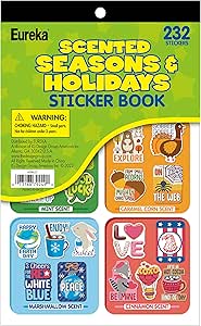 Amazon.com: Eureka Seasons & Holidays Scented Stickerbook, 232 Stickers ...