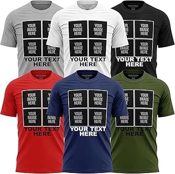 Amazon.com: Custom Shirt for Men and Women, ADD Any 4 Images and Text ...