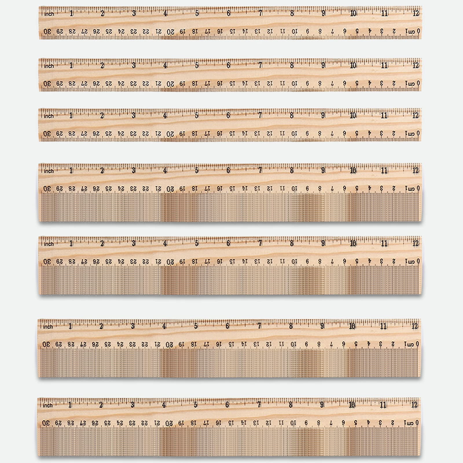 Buy ASIBT 30 Pack Wooden Rulers Student Rulers Wood School Rulers ...