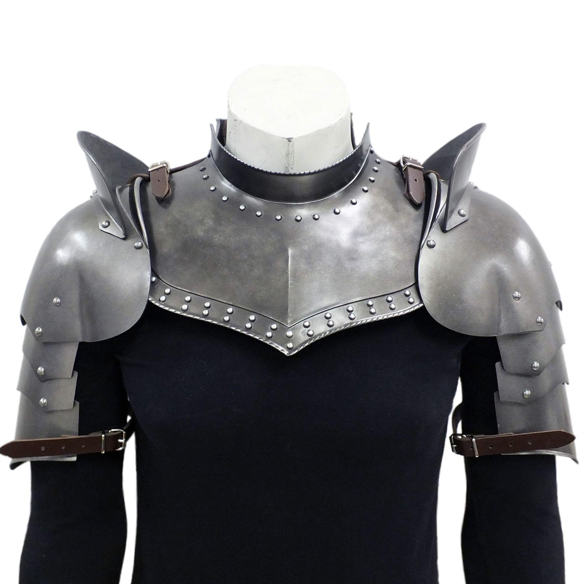 Wyrmwick Polyurethane Larp Armour Medieval Neck Armour Studded Gorget ...