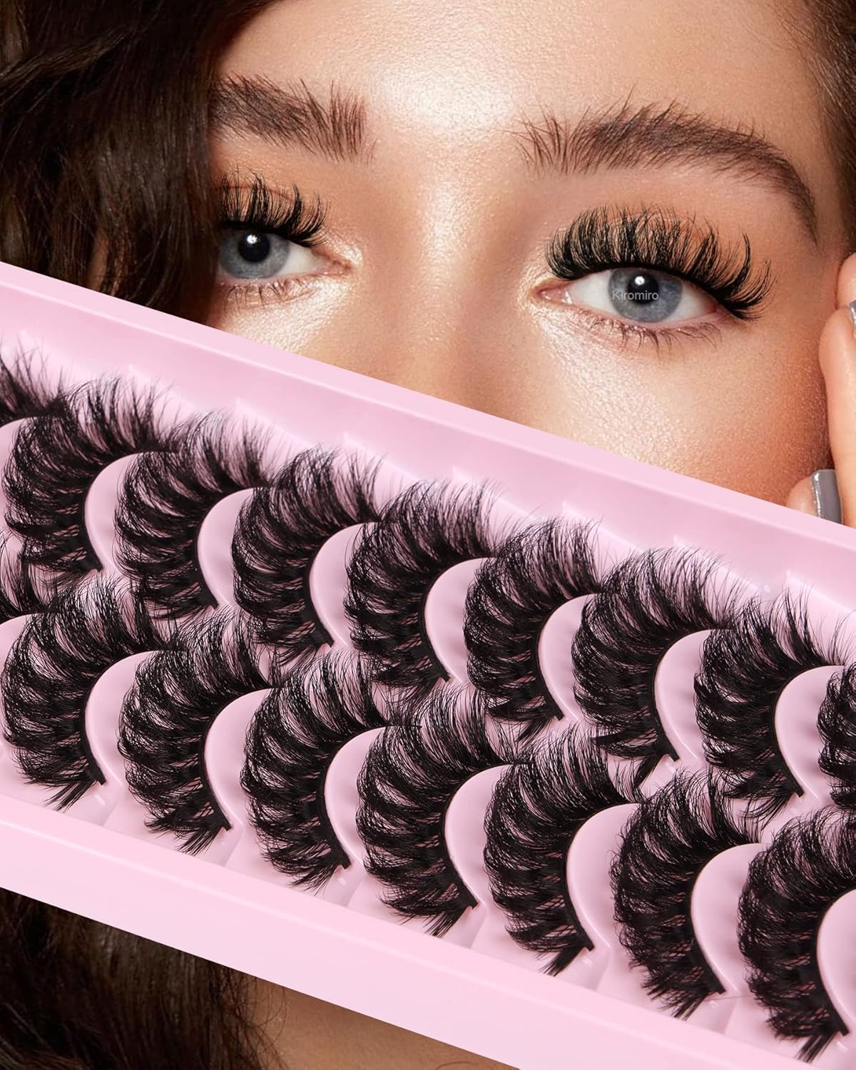 Amazon.com: Faux Mink Lashes Fluffy 18mm Long False Eyelashes Dramatic ...