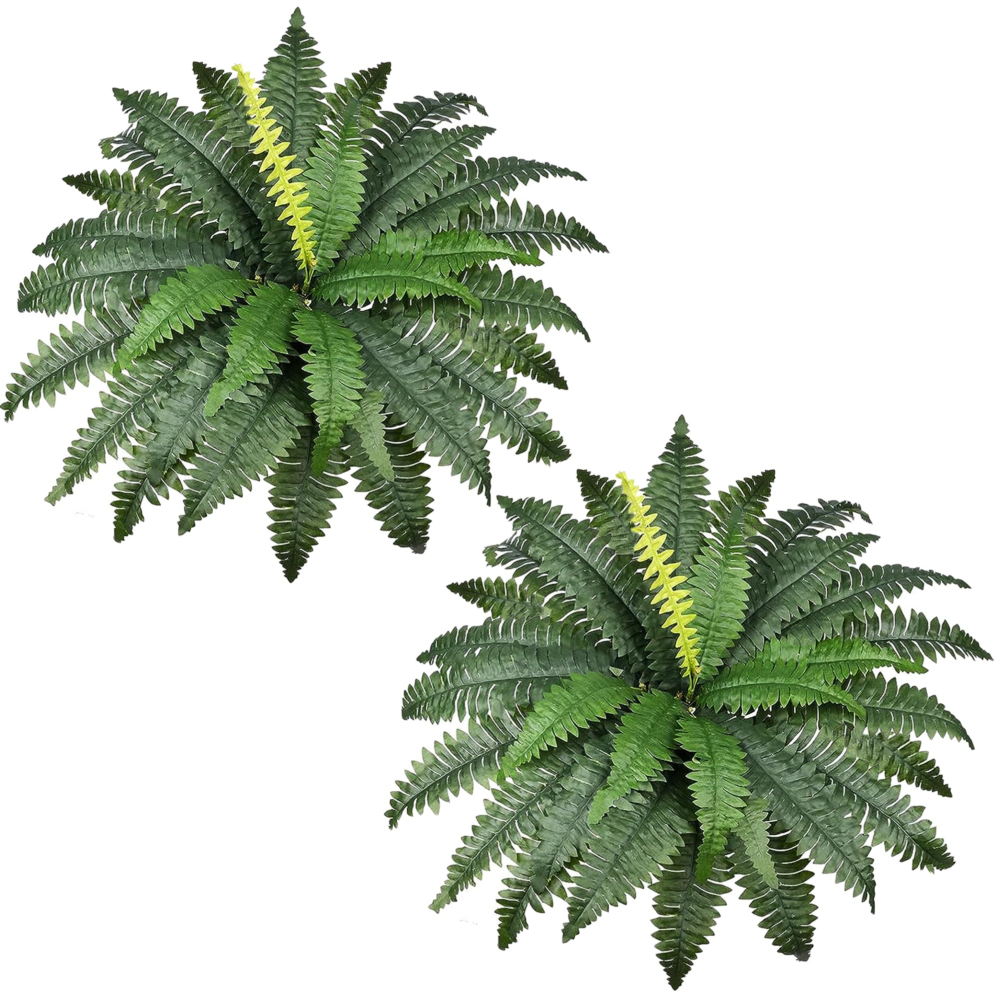 MUACHCHA Artificial Boston Ferns Greenery Bush for Outdoors, Set of 2 ...