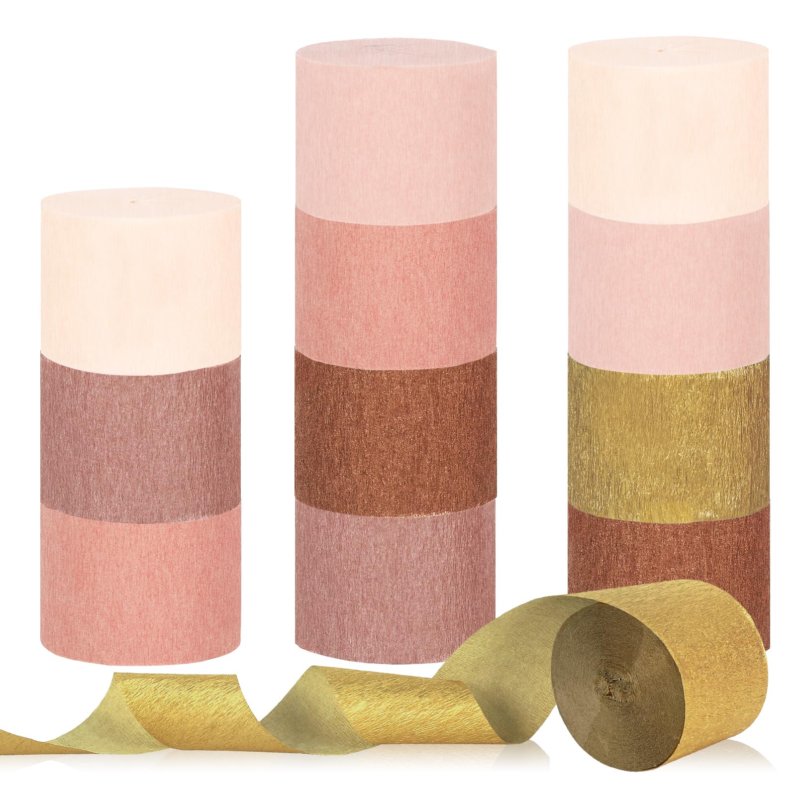 Amazon.com: Whaline 12 Rolls 984ft Fall Crepe Paper Streamers Brown ...