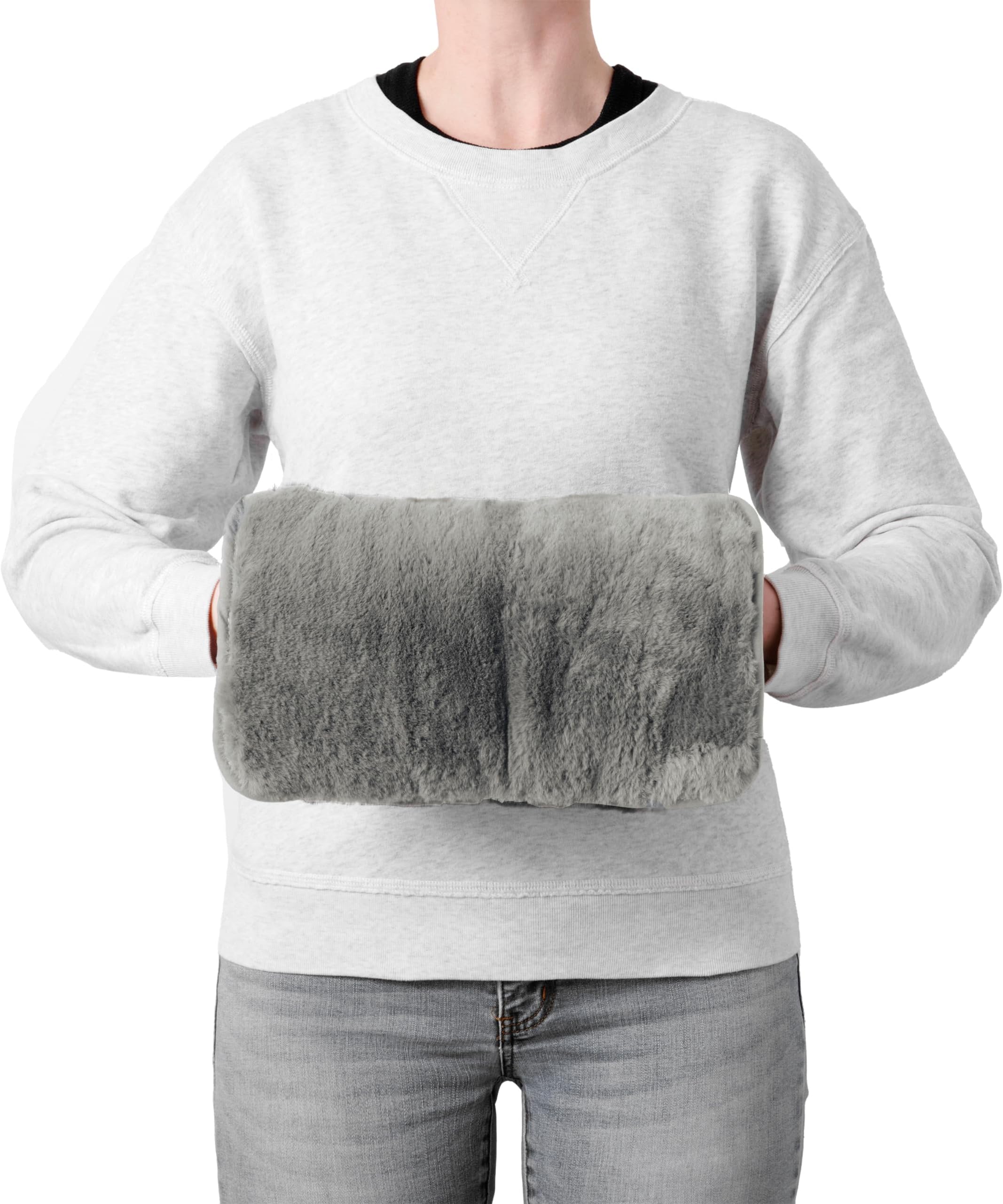 Brookstone Faux Fur Hand Warmer | Soothe Cold Hand Muff with ...