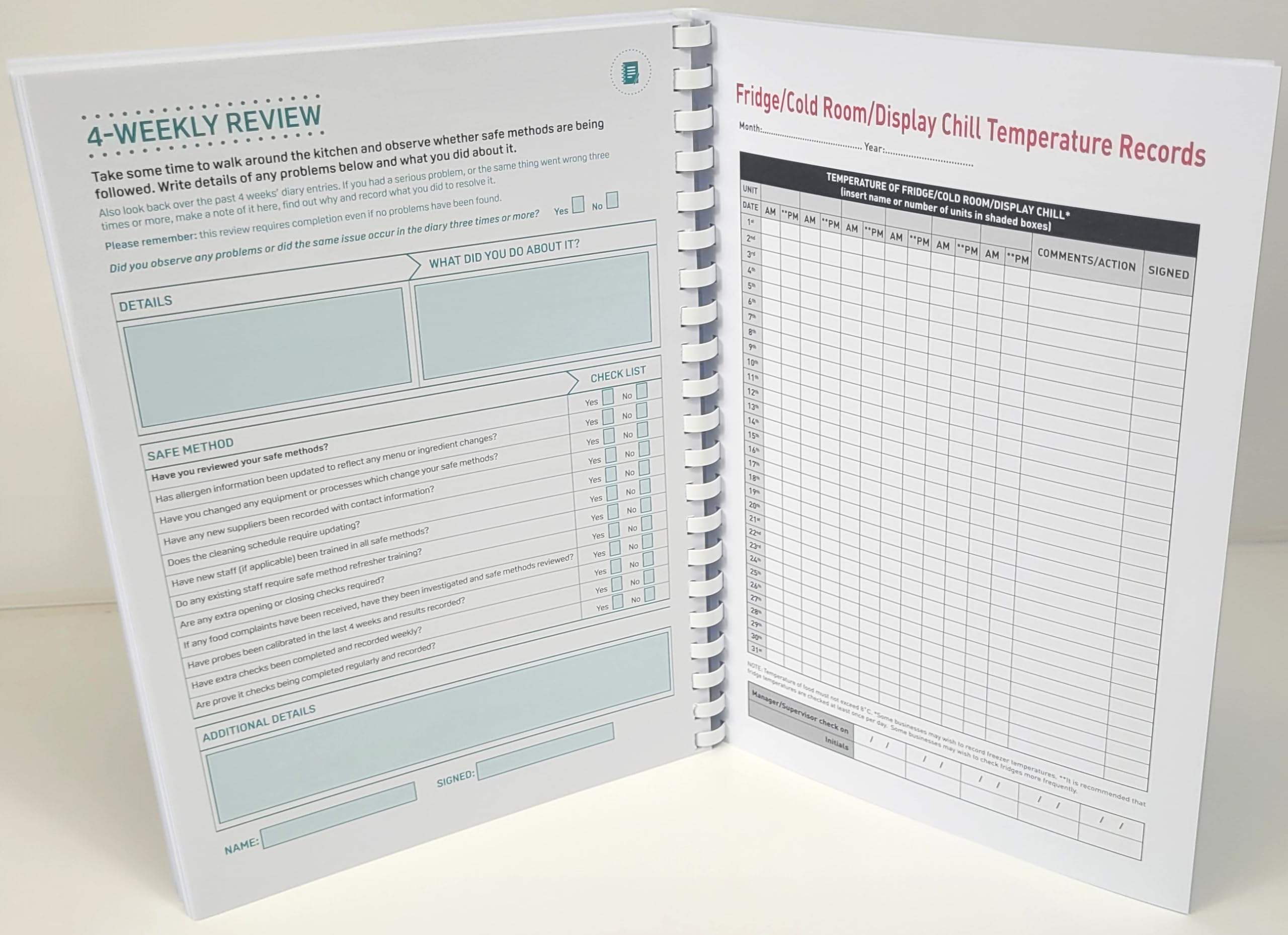 SFBB Safer Food Better Business Caterers 12 Month Diary Bound Refill ...