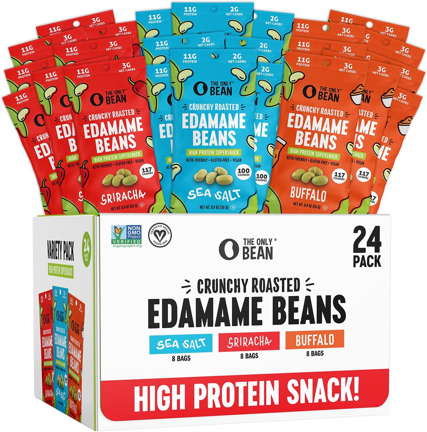 Amazon.com: The Only Bean Crunchy Roasted Edamame - Healthy Snacks for ...