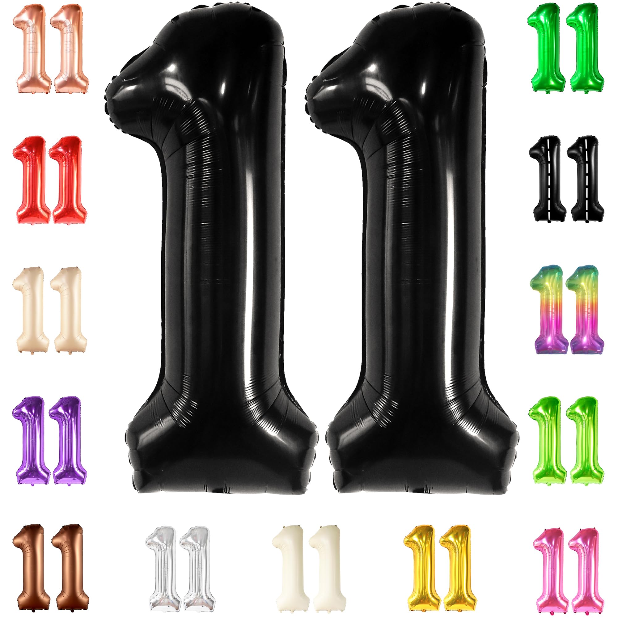Snapklik.com : Black Number 11 Balloon - Giant, 40 Inch 11 Black ...