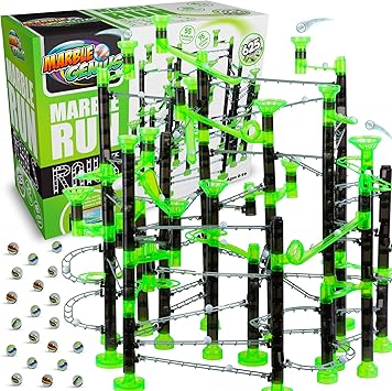Marble Genius Marble Rails Extreme Set, 625 Piece Marble Run for Kids 8 ...