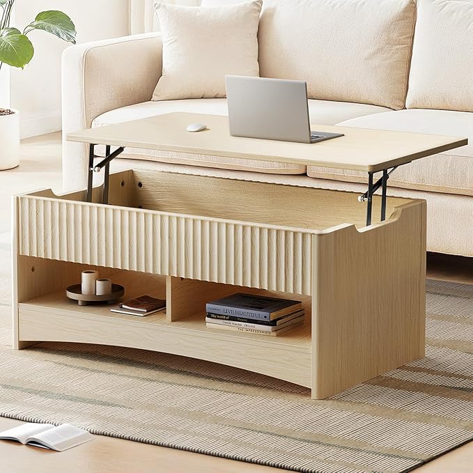 Amazon.com: Marsail Lift Top Coffee Table with Open & Hidden Storage ...