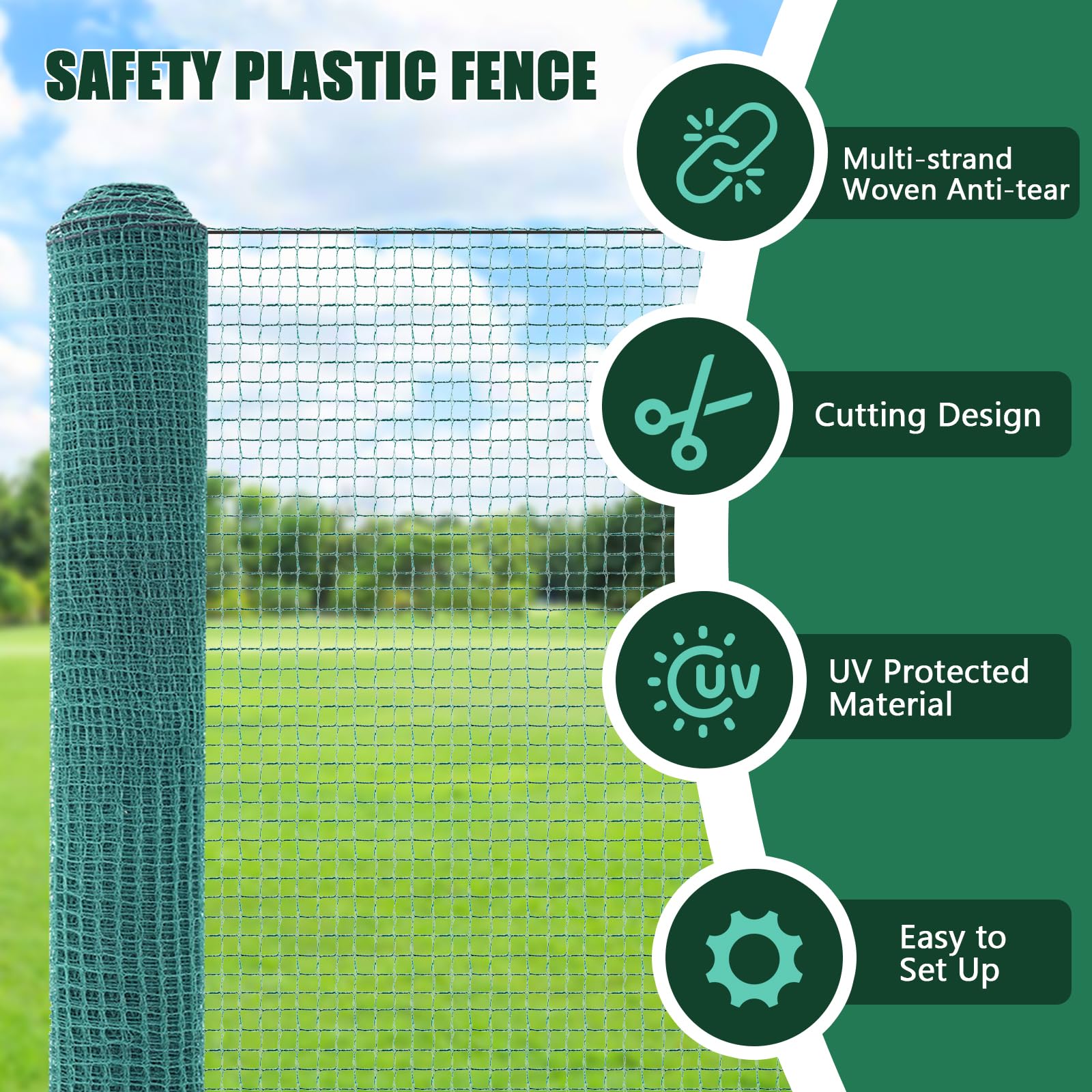 Garden Mesh Fence SUNYRISY Garden Fence Netting 40in X 100ft - Heavy ...