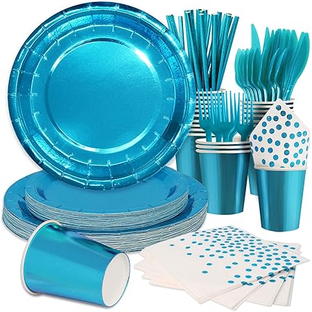 Amazon.com: Blue Birthday Party Decorations Party Supplies Heavy Duty ...