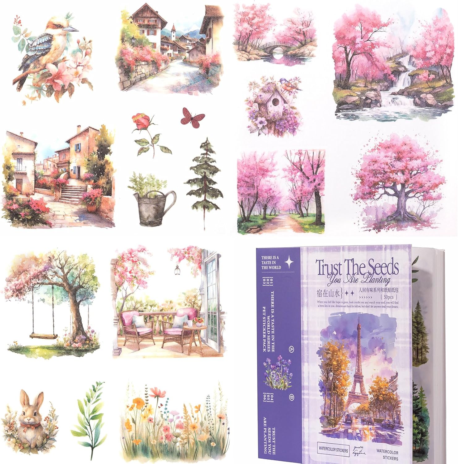 Amazon.com: YagCu Journaling Sticker Book, 50 Sheets Scrapbook Stickers ...