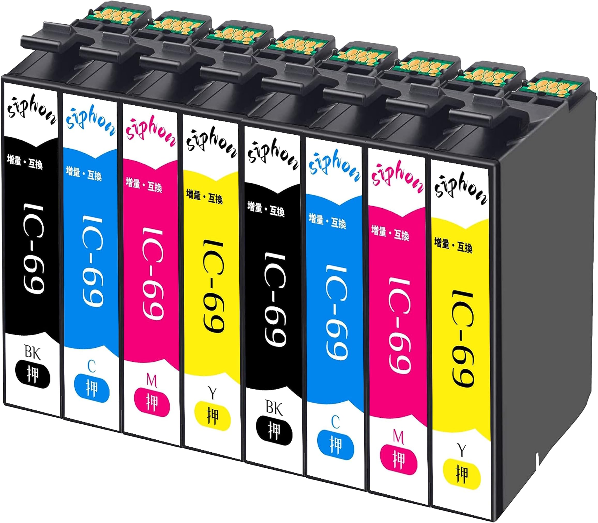 Amazon.co.jp: Epson IC69 Ink Cartridge, Compatible Ink, Set of 8, 4 Colors, 4CL, 2BK-2C-2M-2Y ...