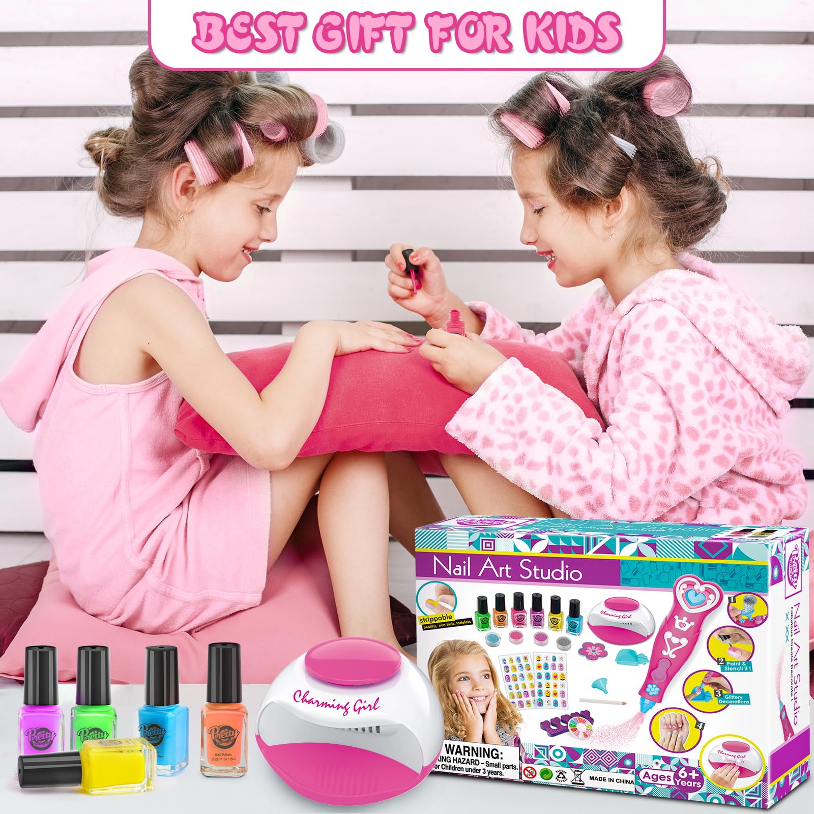 Nail Polish Kits For Girls DIY Nail Art Studio Manicure Set For Girls