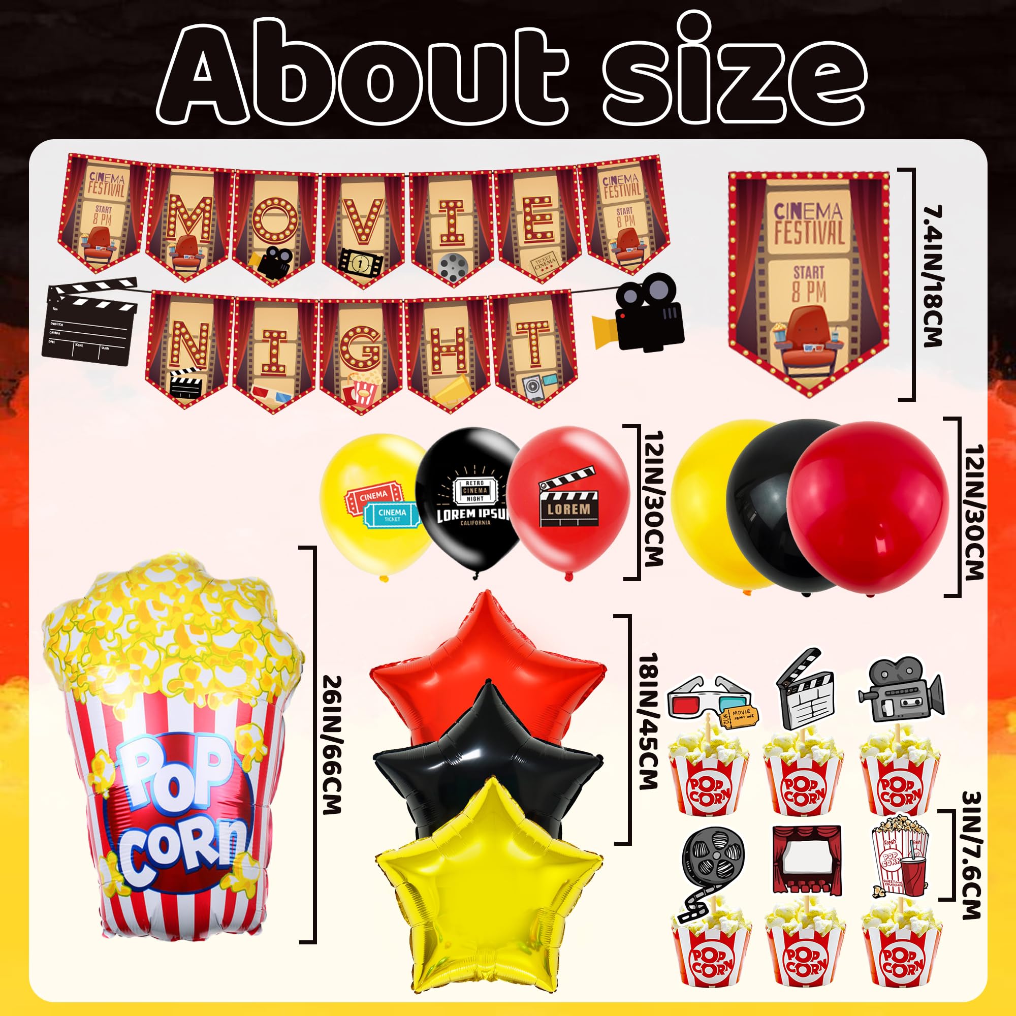 Movie Night Theme Party Decorations – Movie Night Accessories, Movie ...