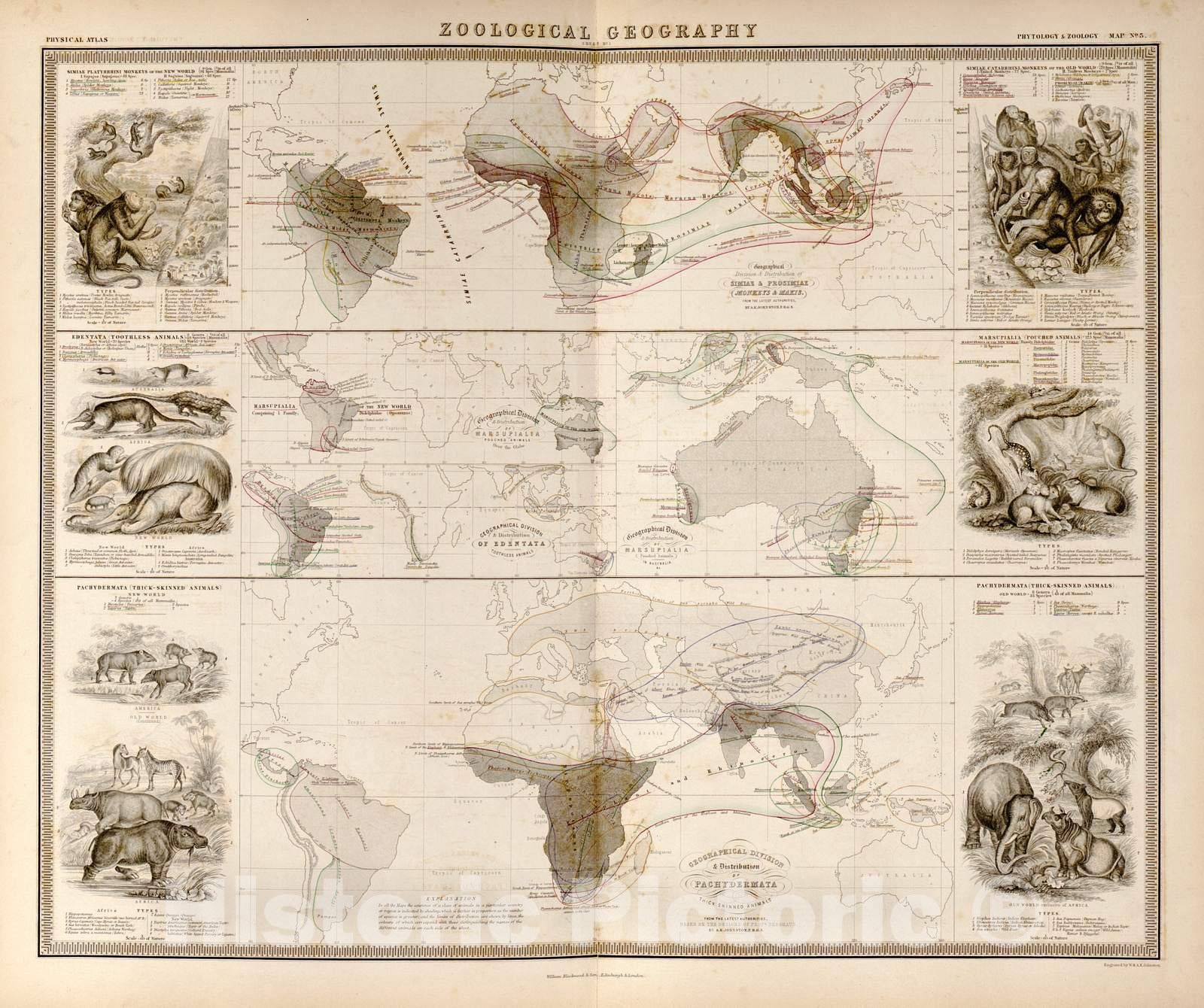 Historic 1848 Wall Map The Physical Atlas A Series Of Maps | Desertcart ...