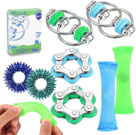 Amazon.com: ZQFTZQ 8 Pcs Hand Fidget Toys for Adults Roller Bike Chain ...