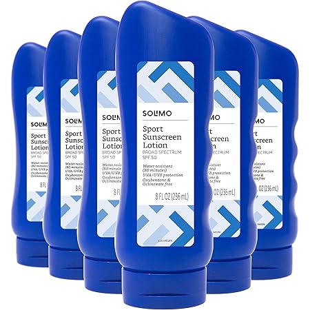 Amazon.com: Amazon Brand - Solimo Sport Sunscreen Lotion, SPF 50, Reef ...