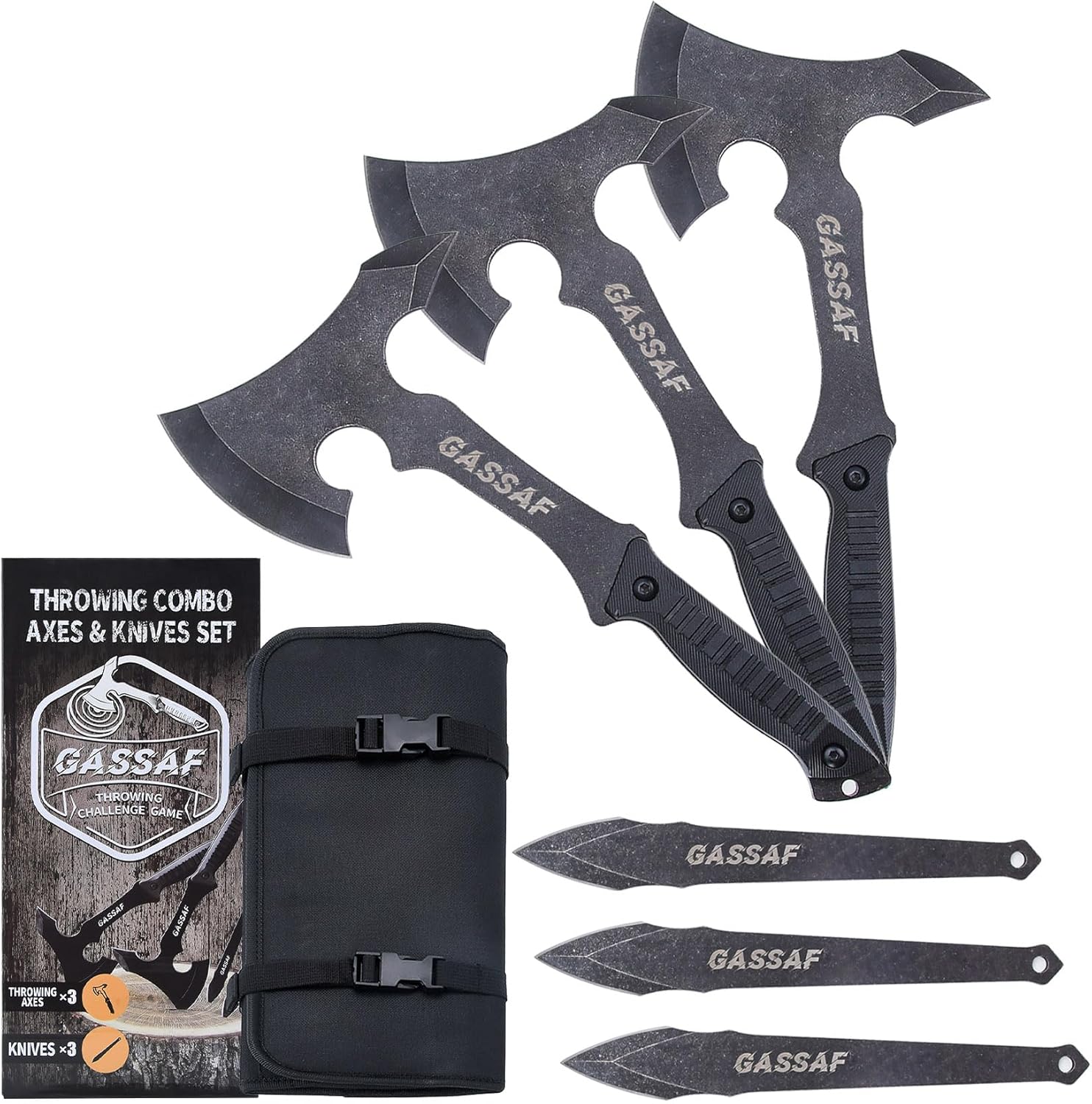 Amazon.com : GasSaf Throwing Axe Knife Set Stainless Steel Throwing ...