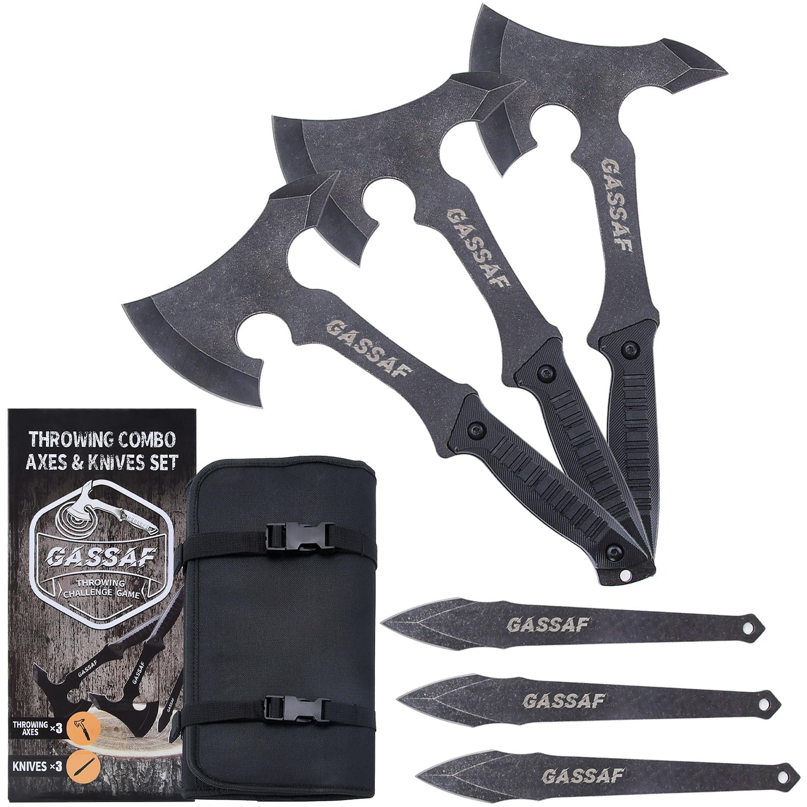 Amazon.com : GasSaf Throwing Axe Knife Set Stainless Steel Throwing ...