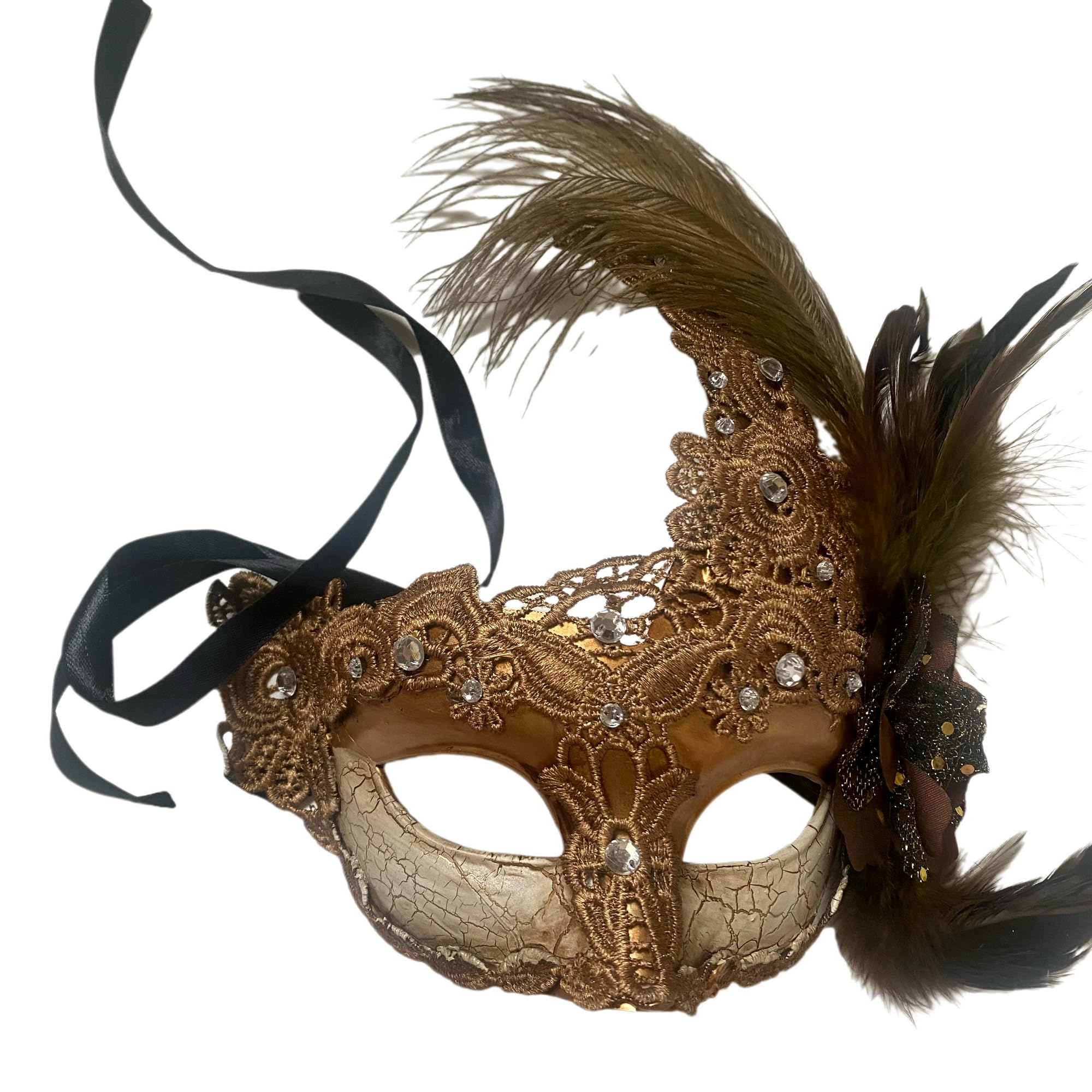 Amazon.com: MasqStudio Brocade Lace Masquerade Ball Mask Burlesque ...