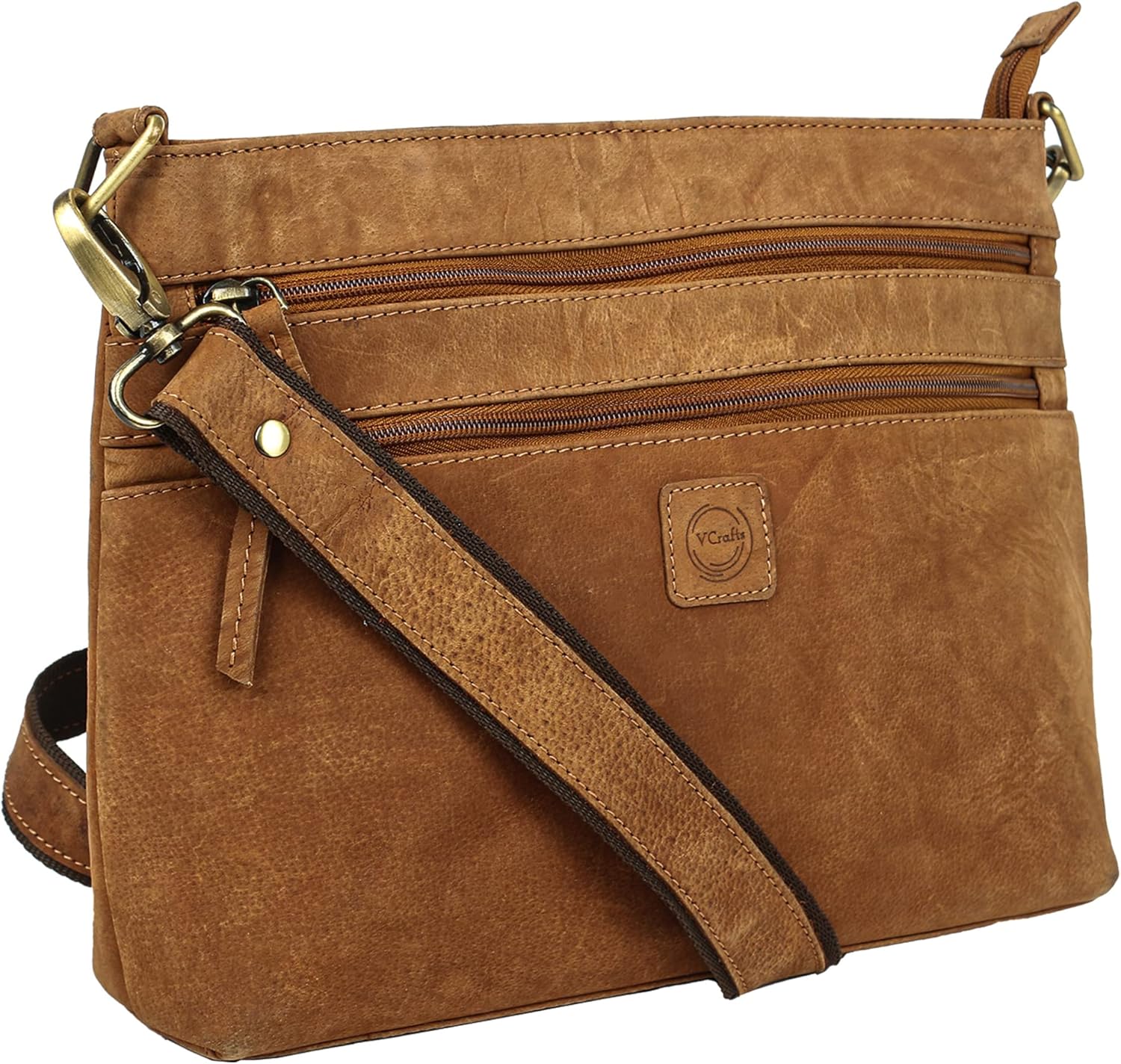 Vintage Small Genuine leather Multi Pocket Shoulder Purse Women's ...