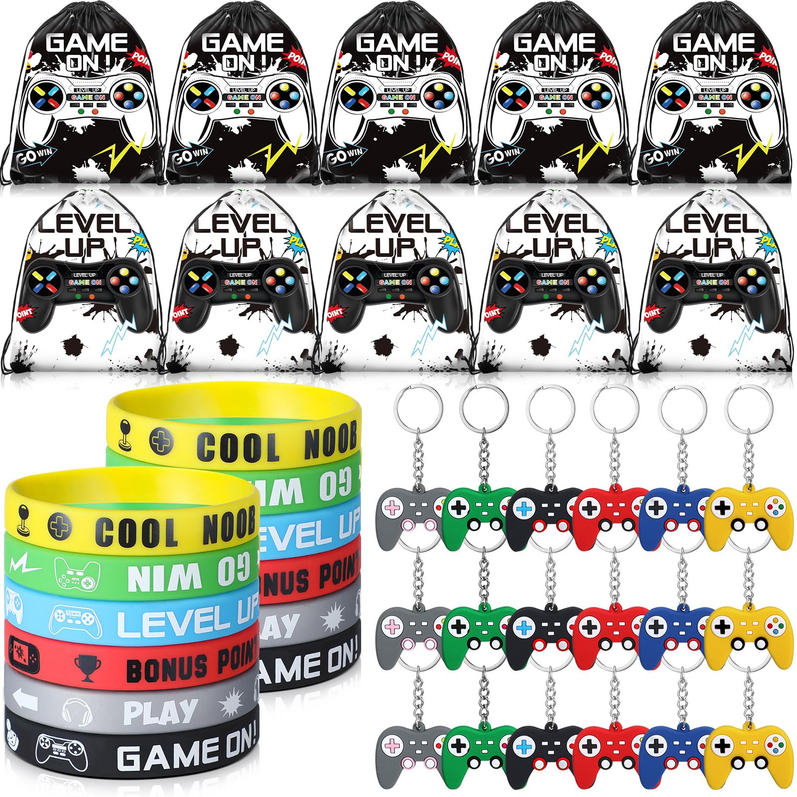 Nosiny 72 Pcs Video Game Party Favors Set Include 24 Video Game Print ...