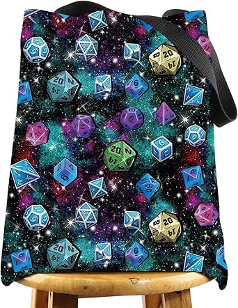 Amazon.com: WZMPA Dungeons D20 Dice Tote Bag Dungeon Master Gifts PRG ...