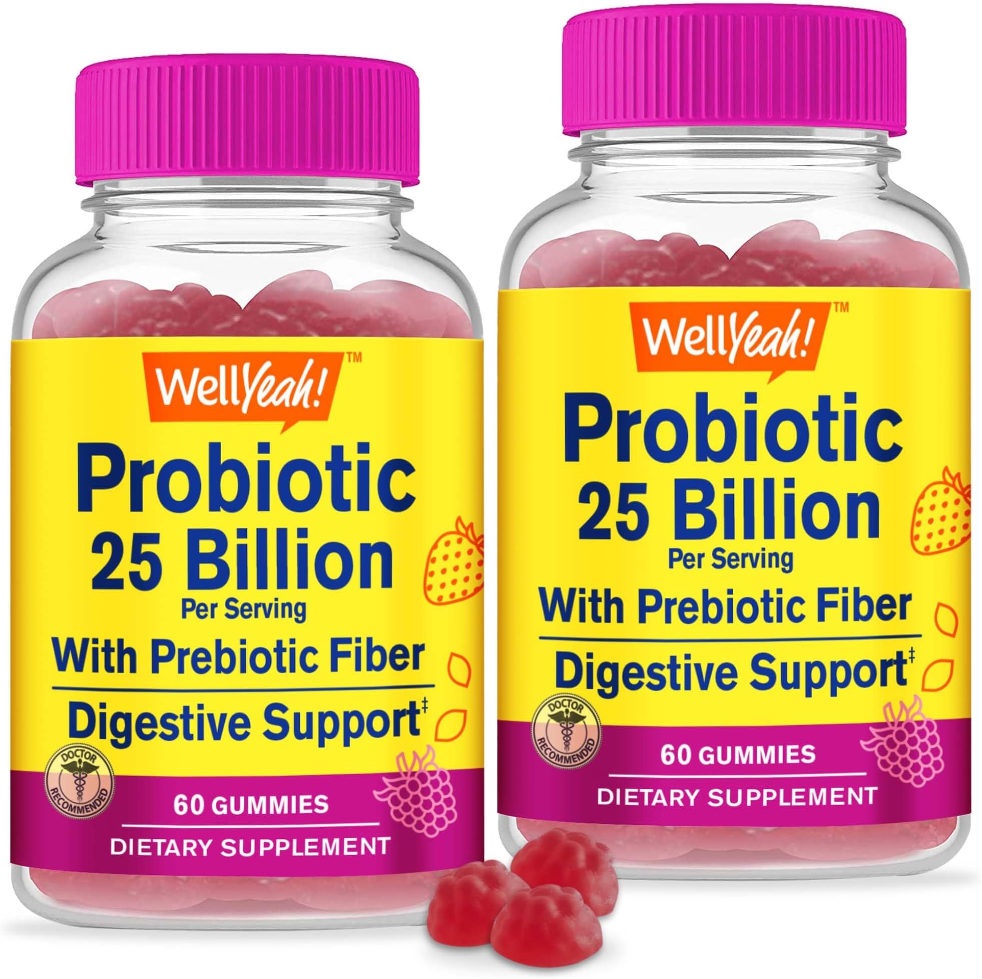 Amazon.com: WellYeah (2 Pack 25 Billion Probiotics + Prebiotics for Men ...