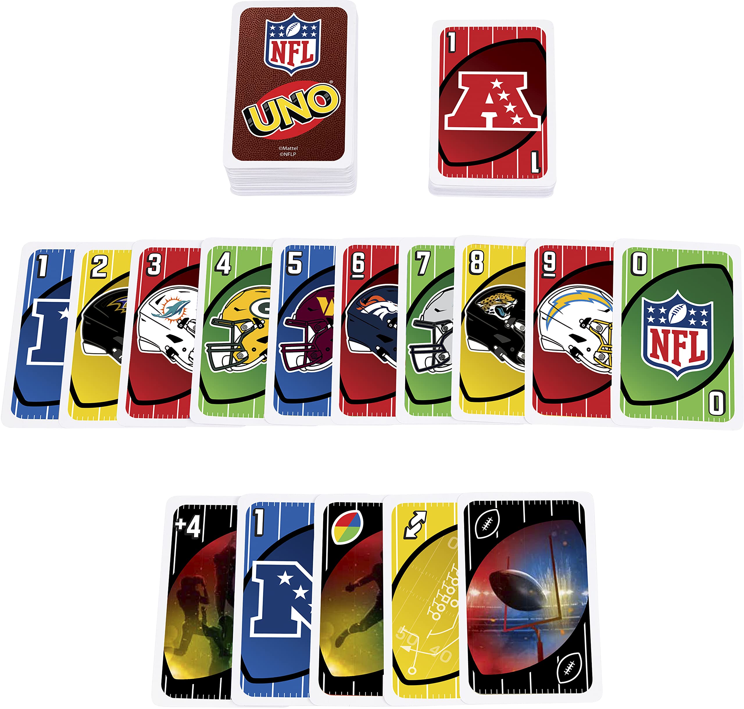 Snapklik.com : Mattel Games UNO NFL Card Game For Kids & Adults, Travel ...