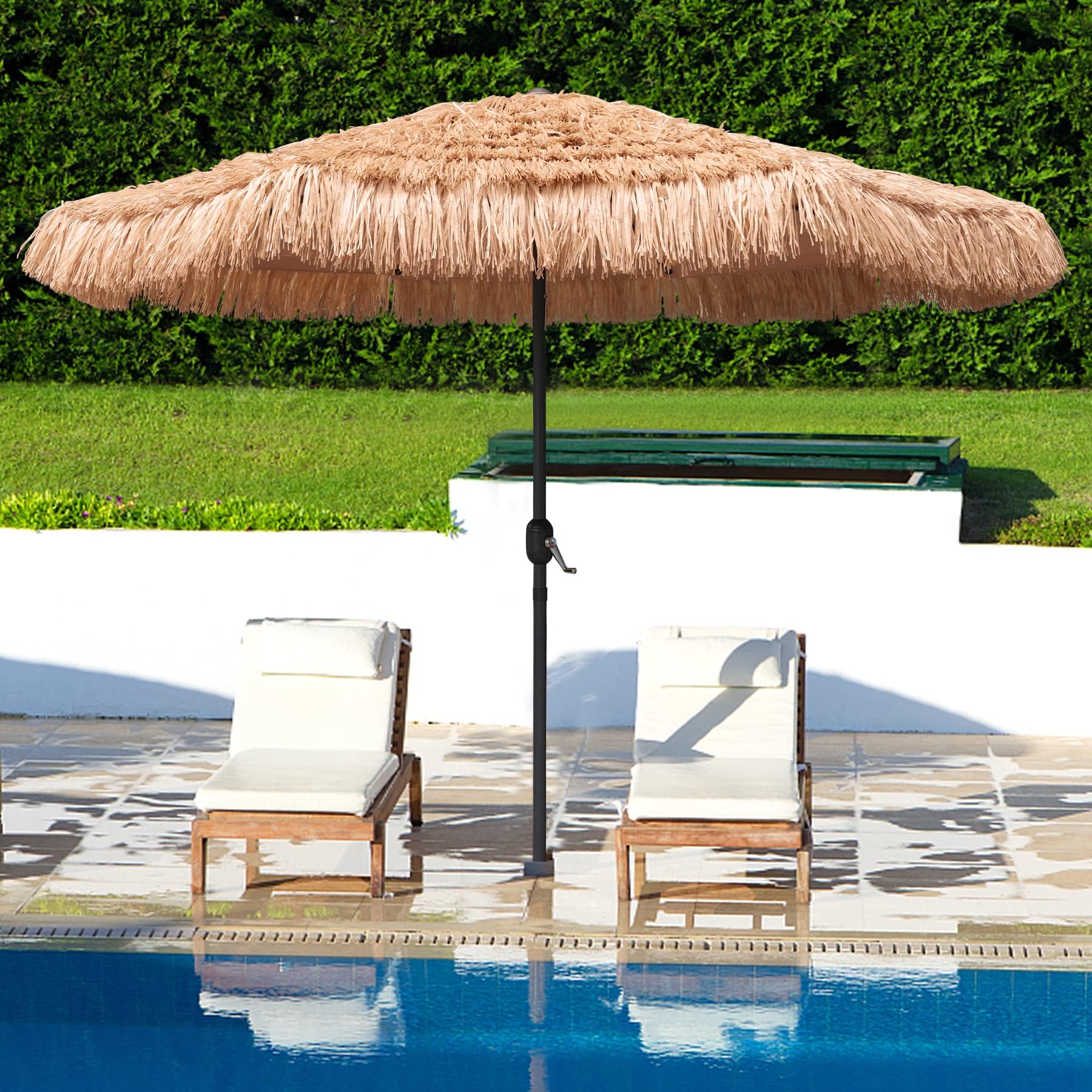 Amazon.com : EasyGo - 8' Thatch Patio Tiki Umbrella Tropical Palapa ...