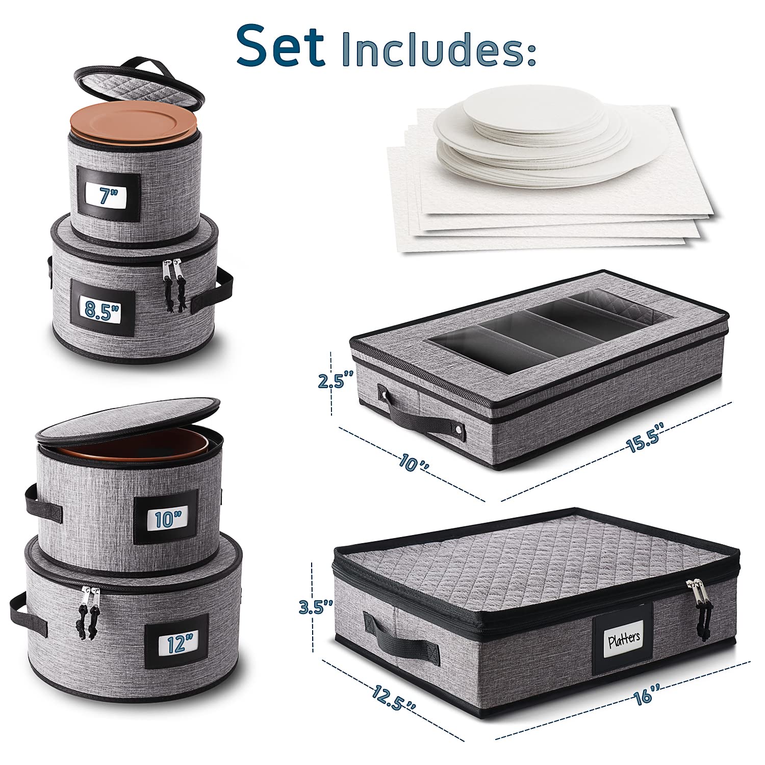 Snapklik.com : Fine China Hard Shell Dish & Utensil Storage Containers ...