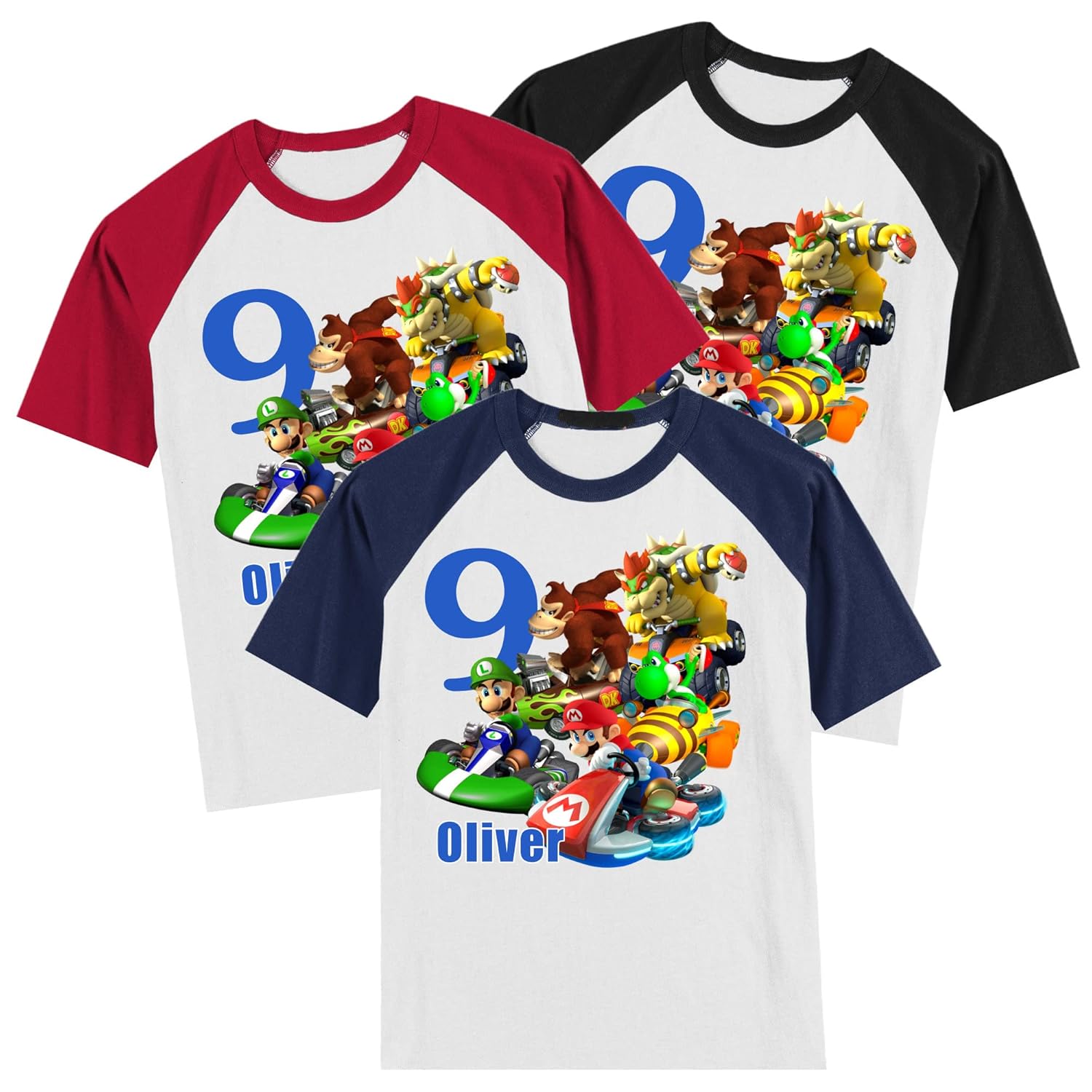 Personalized Mario Kart Birthday Shirt Super Mario Handmade Decorated ...