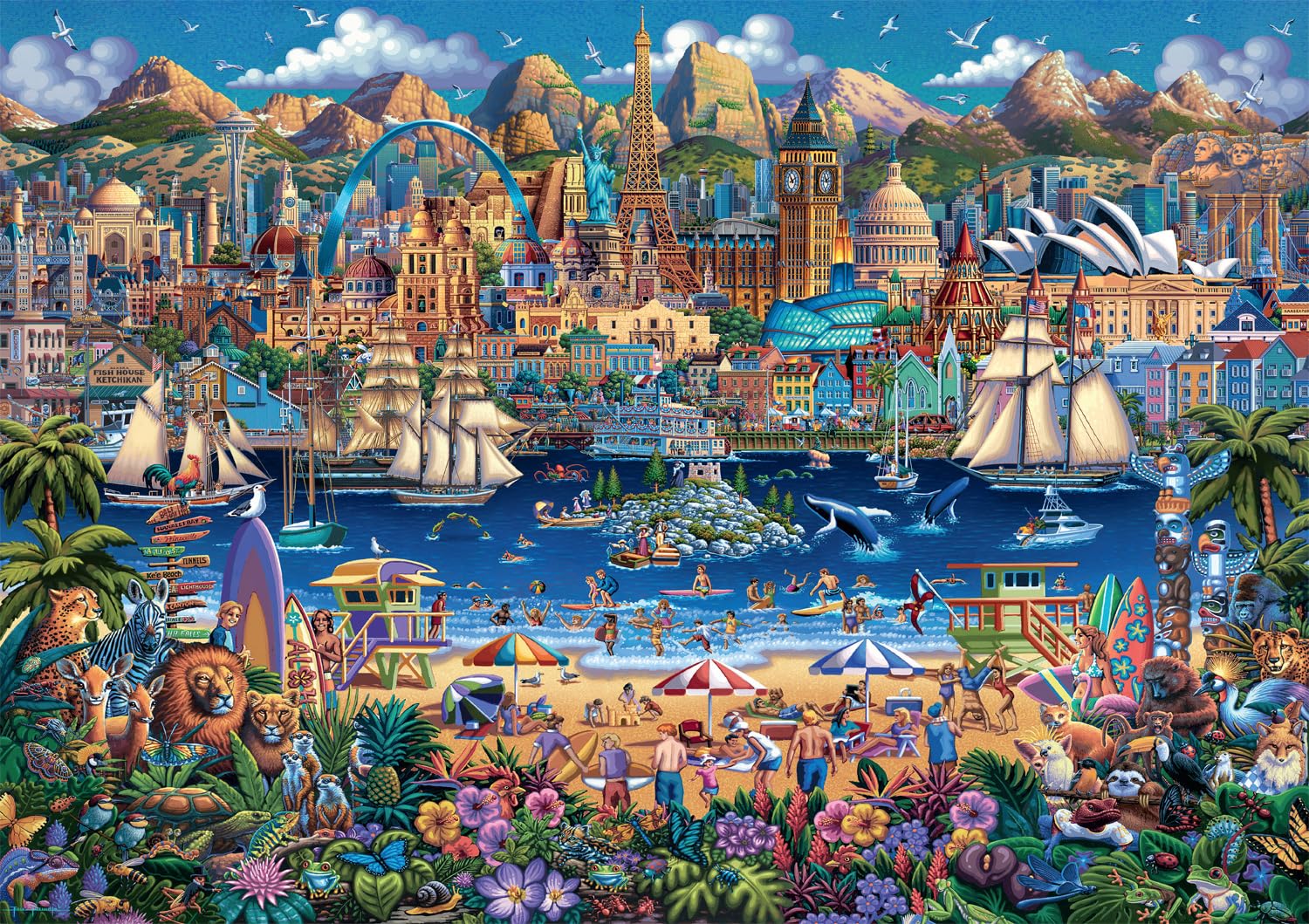 Amazon.com: Buffalo Games - Dowdle - World Pieces - 300 Piece Jigsaw ...