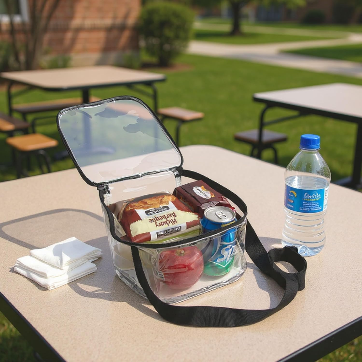 Trail maker Lonchera transparente con correa, cremallera para el ...