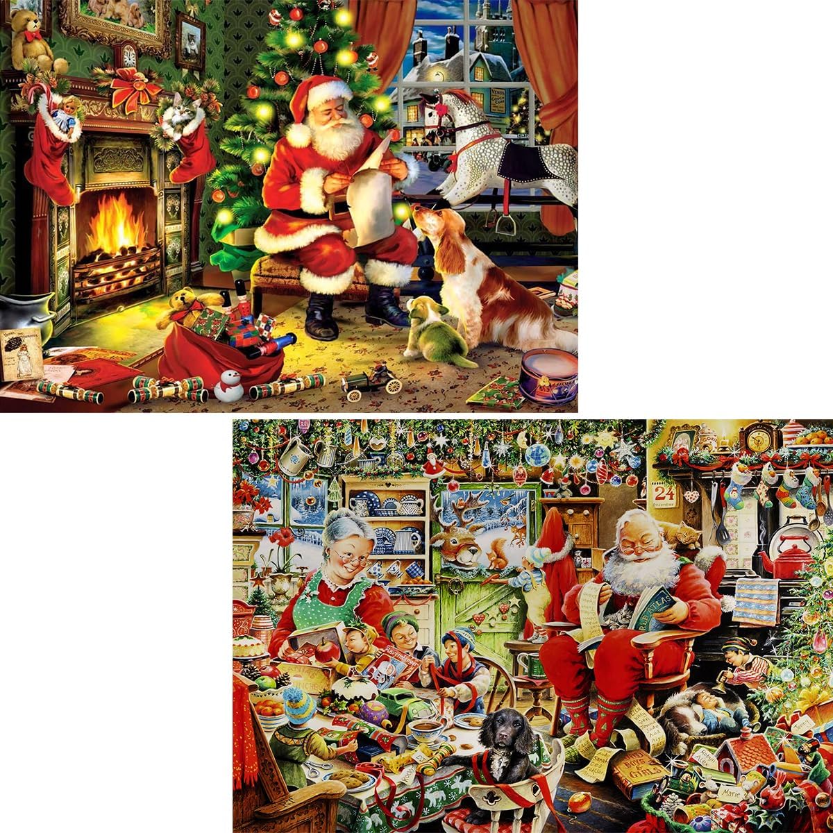 Amazon.com: 2 Pack Christmas Puzzles, Santa Claus & Surprise Gifts ...