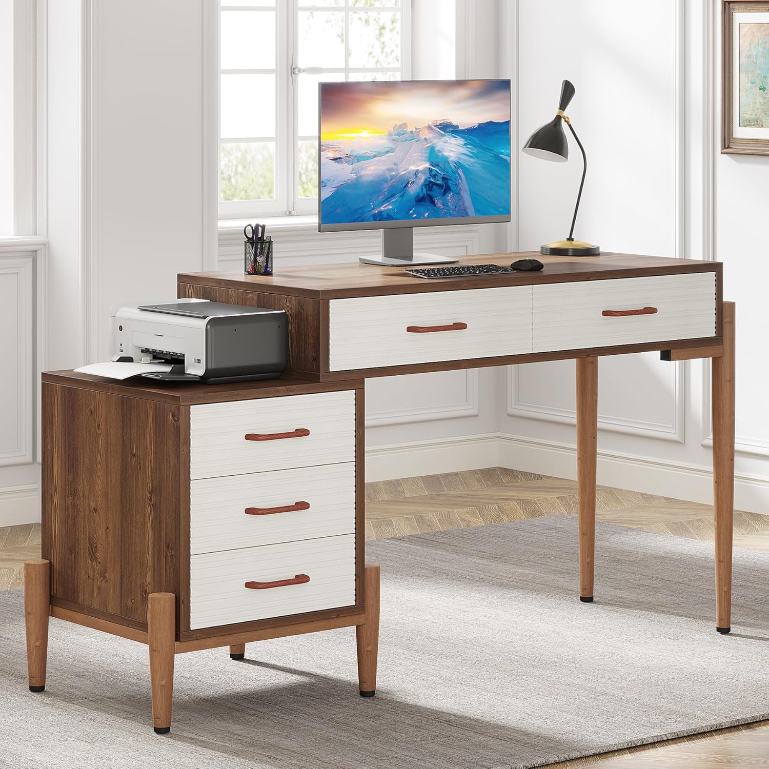 Amazon.com: Tribesigns Writing Desk with Drawers, Study Work Computer ...