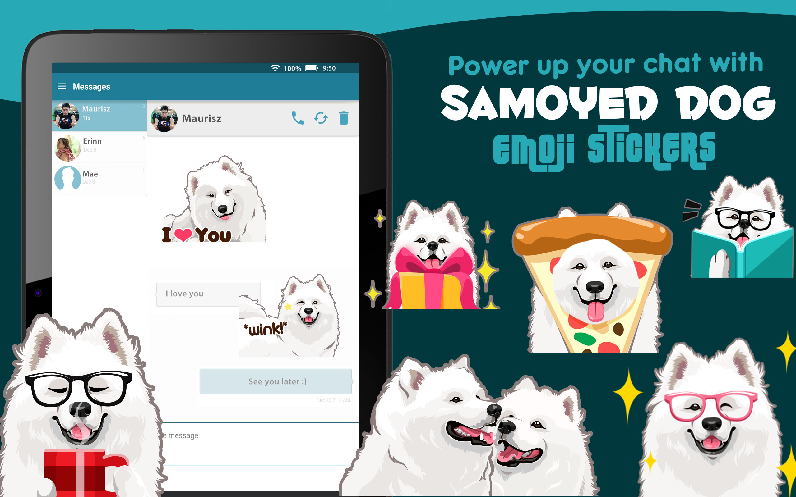 Samoyed Dog Sticker Emojis - Gif Animated Keyboard App - App on Amazon ...