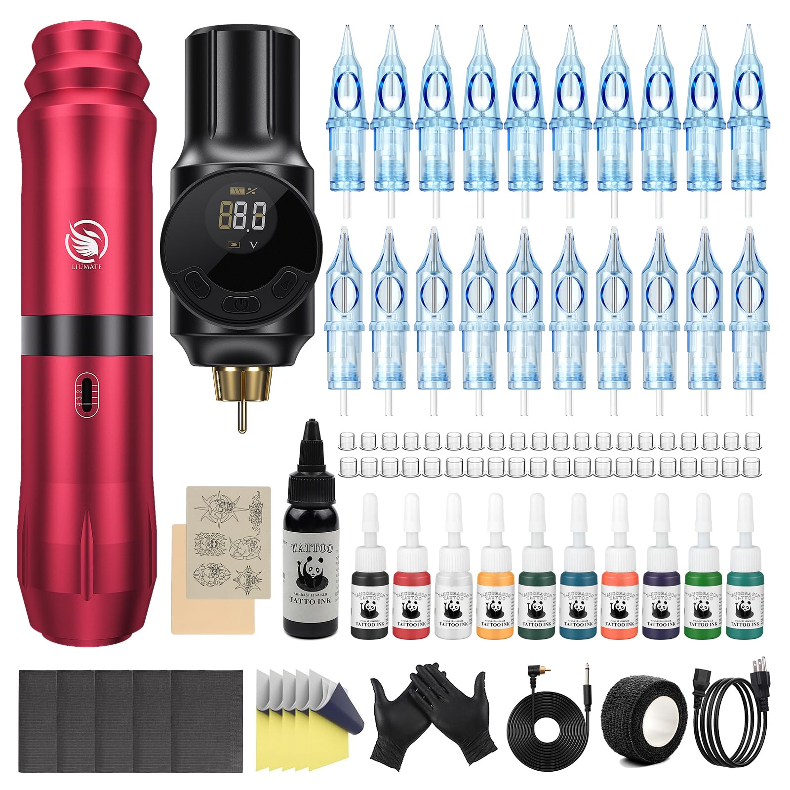 Snapklik.com : Tattoo Kit Wireless Tattoo Gun LIUMATE Tattoo Machine ...