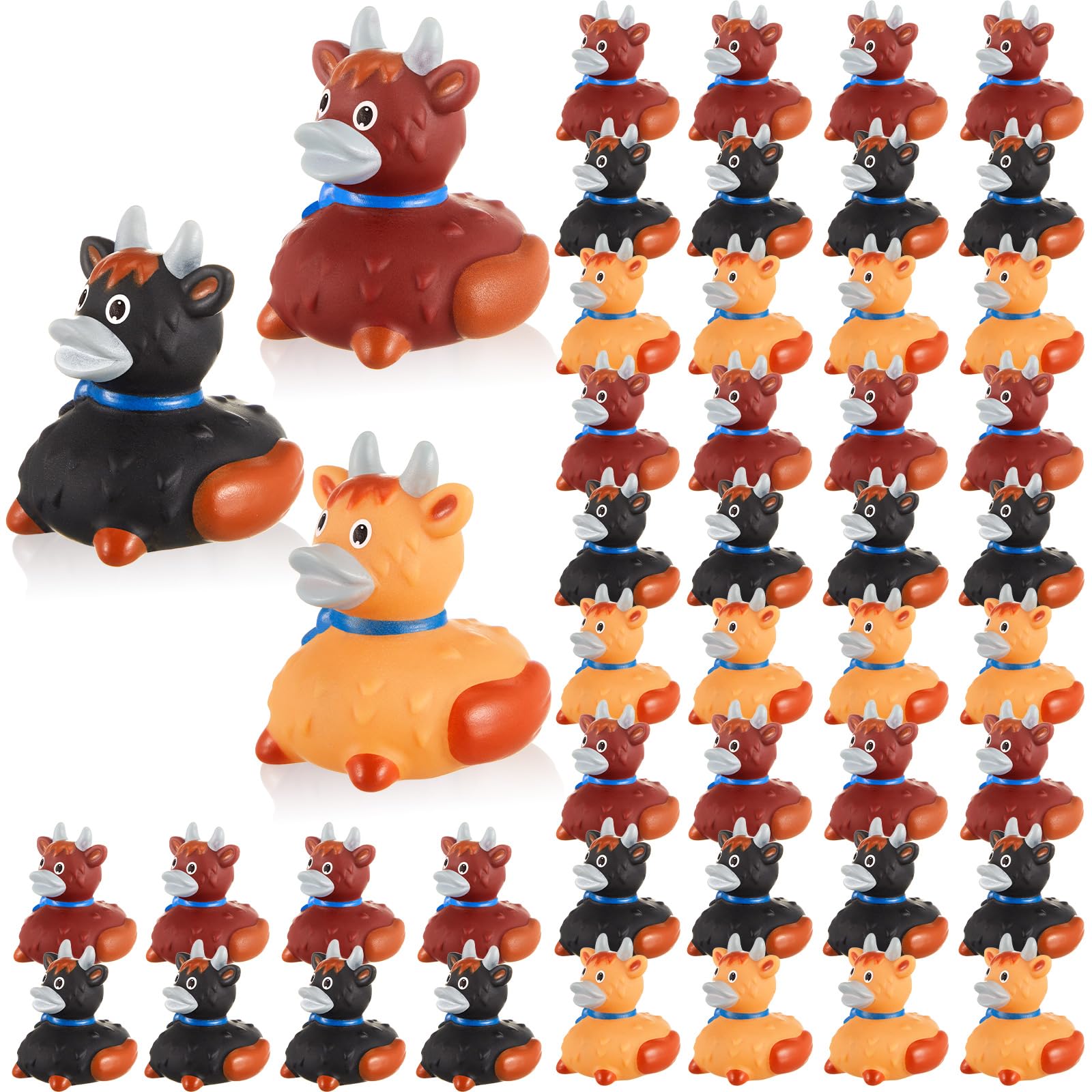 Amazon.com: Deekin 24 Pcs Highland Cow Ducks 2 Inch Highland Cattle ...