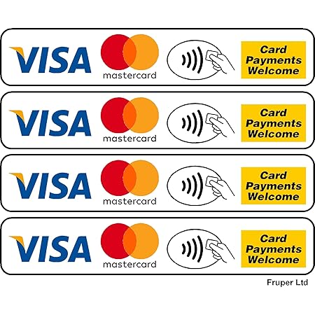 We Accept Card Payments Contactless 3 Vinyl Laminated Stickers Shop ...