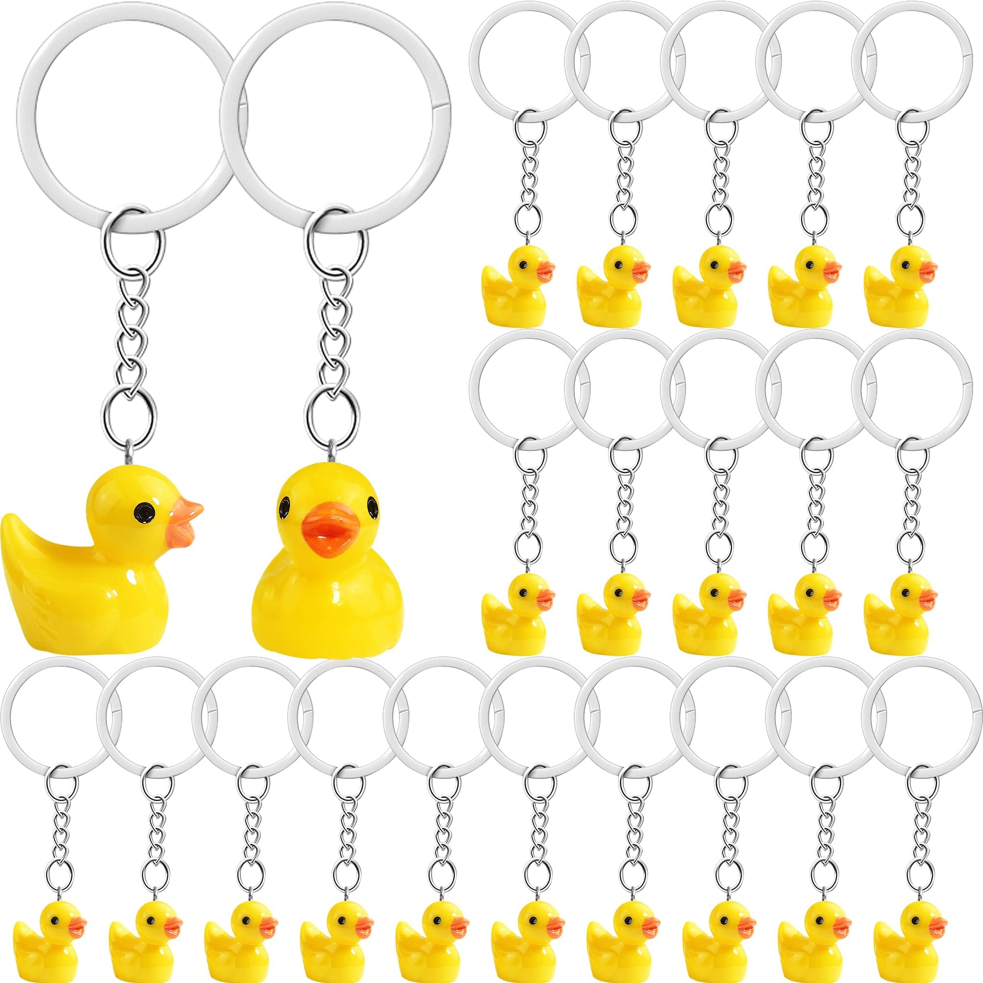 Amazon.com: Huquary 30 Pcs Inspirational Duck Keychains Bulk Silicone ...