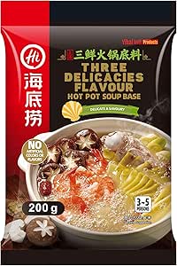 Haidilao Chinese Hot Pot Soup Base Seasoning Sauce 海底捞火鍋湯料 (Three Delicacies Flavour 200g ...