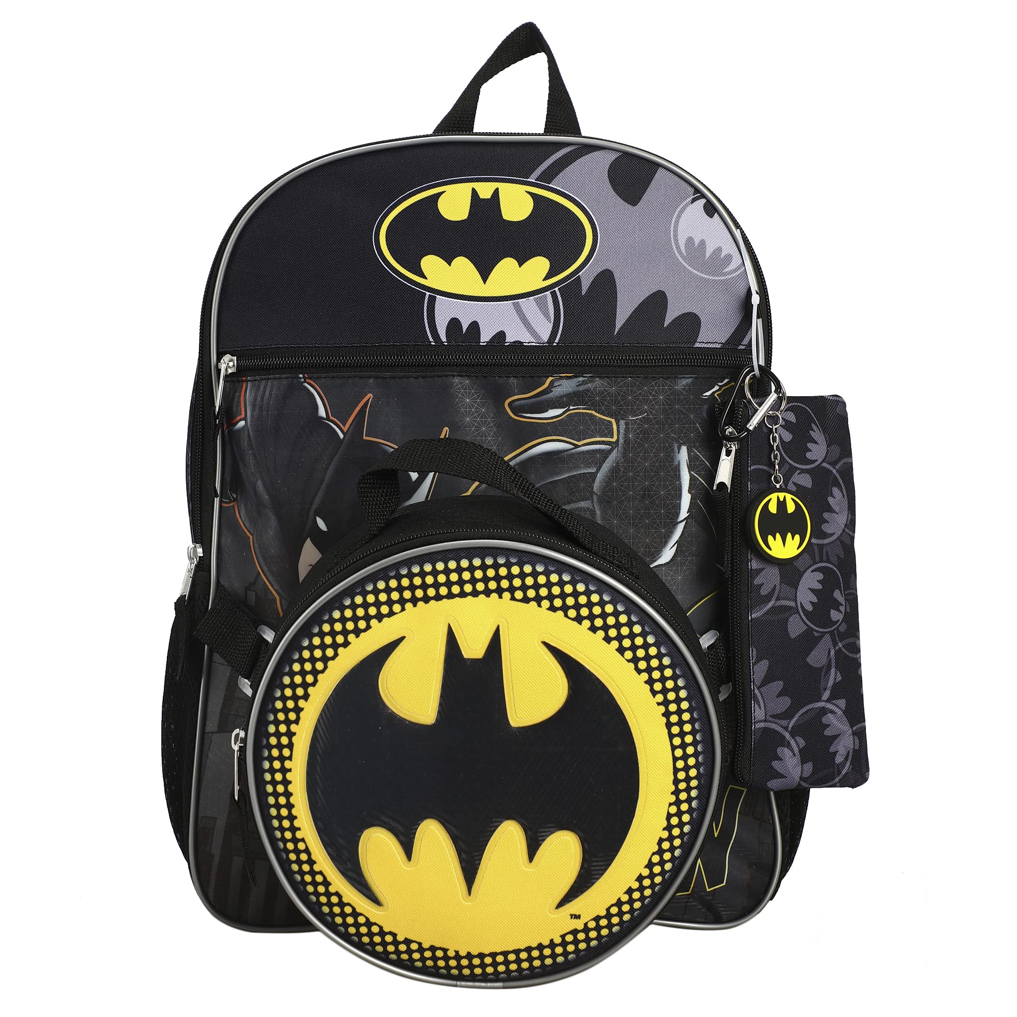 Bioworld DC Comic Book Batman Symbol 5-Piece Backpack Accessory Set for ...