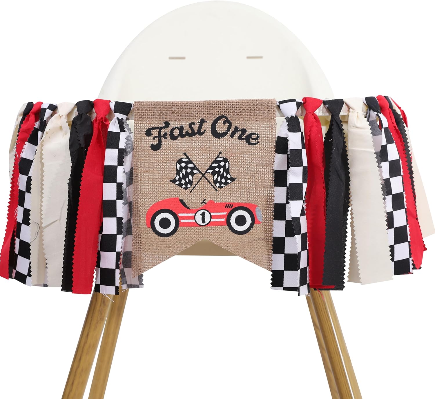 Amazon.com: Fast One Birthday High Chair Banner - Race Car First/1st ...