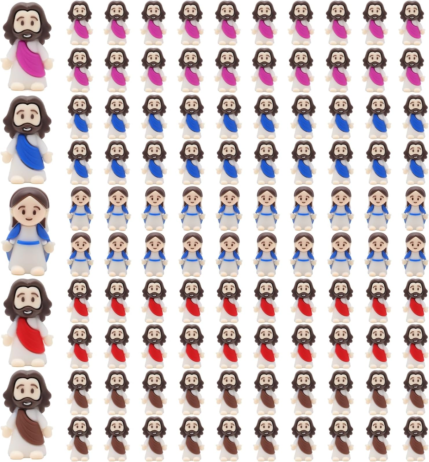 Amazon.com: 100 Pcs Mini Jesus Figures Jesus Loves You Religious Tiny ...