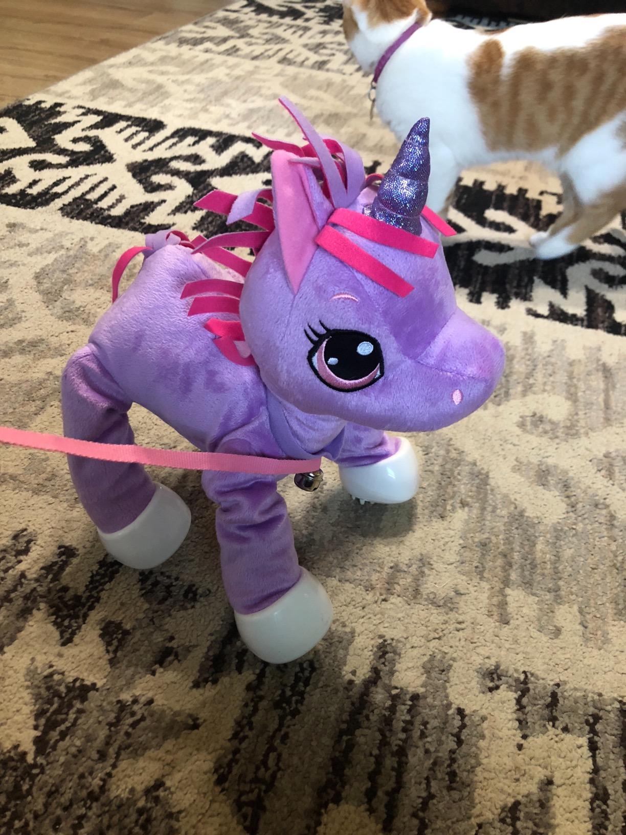 Amazon.com: Mighty Mojo Peppy Pet Pink Unicorn Toy - Comes with a Leash ...