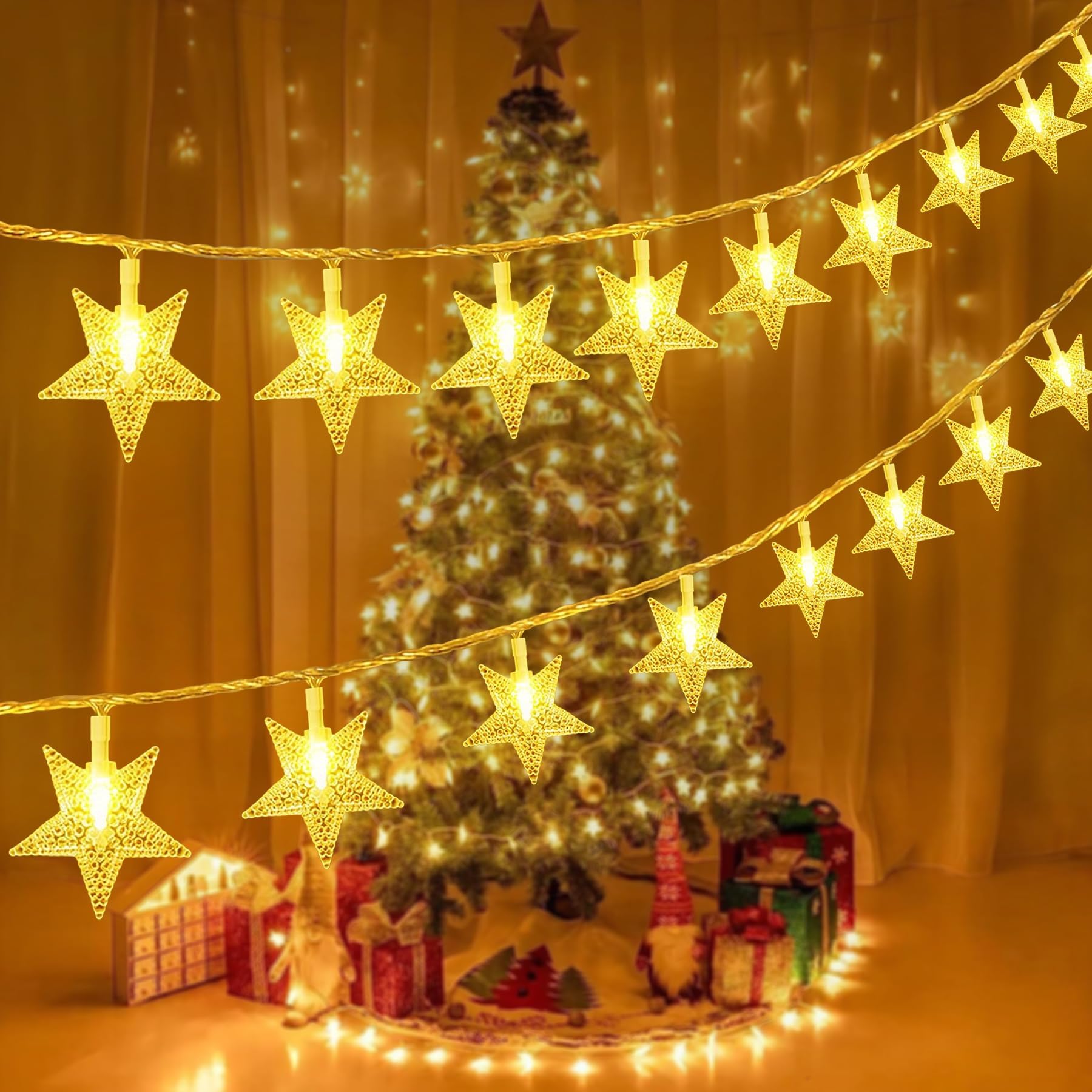 Buy Gesto Serial String Lights for Decoration- 14 LED Crystal Star ...